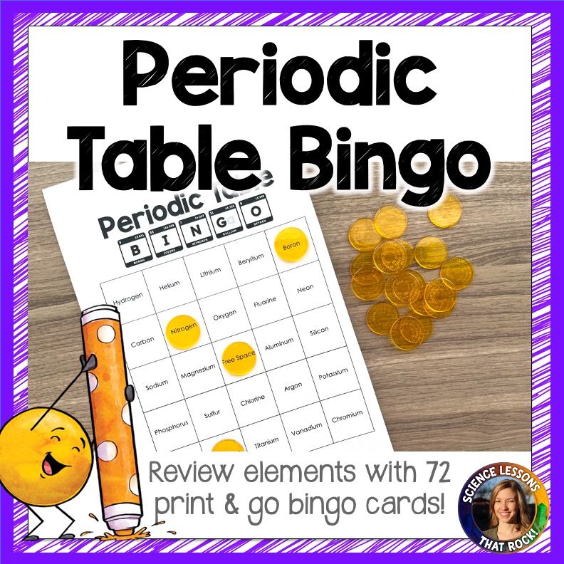 Periodic Table Bingo Review Game - Store - Science Lessons That Rock