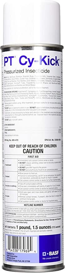 BASF Cy-Kick CS Insecticide Cyfluthrin 0.1% Pressurized Aerosol Spray ...