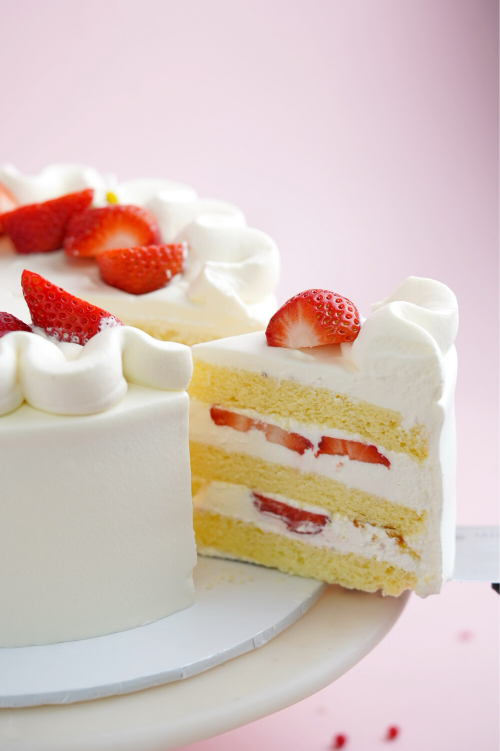 Snowy Strawberry Short Cake