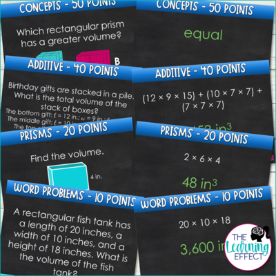 Volume Game Show | 5th Grade Math | Shop • The Learning Effect
