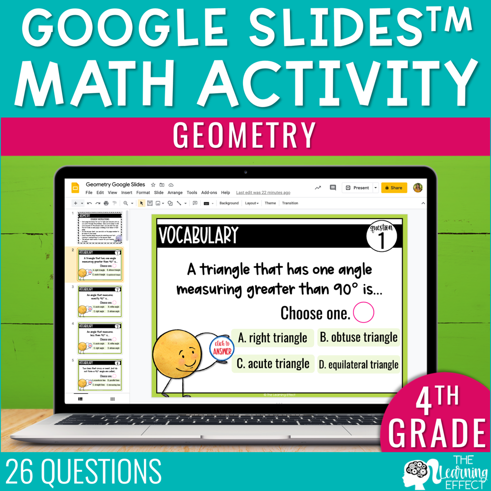 Geometry Google Slides 4th Grade Digital Math Activity