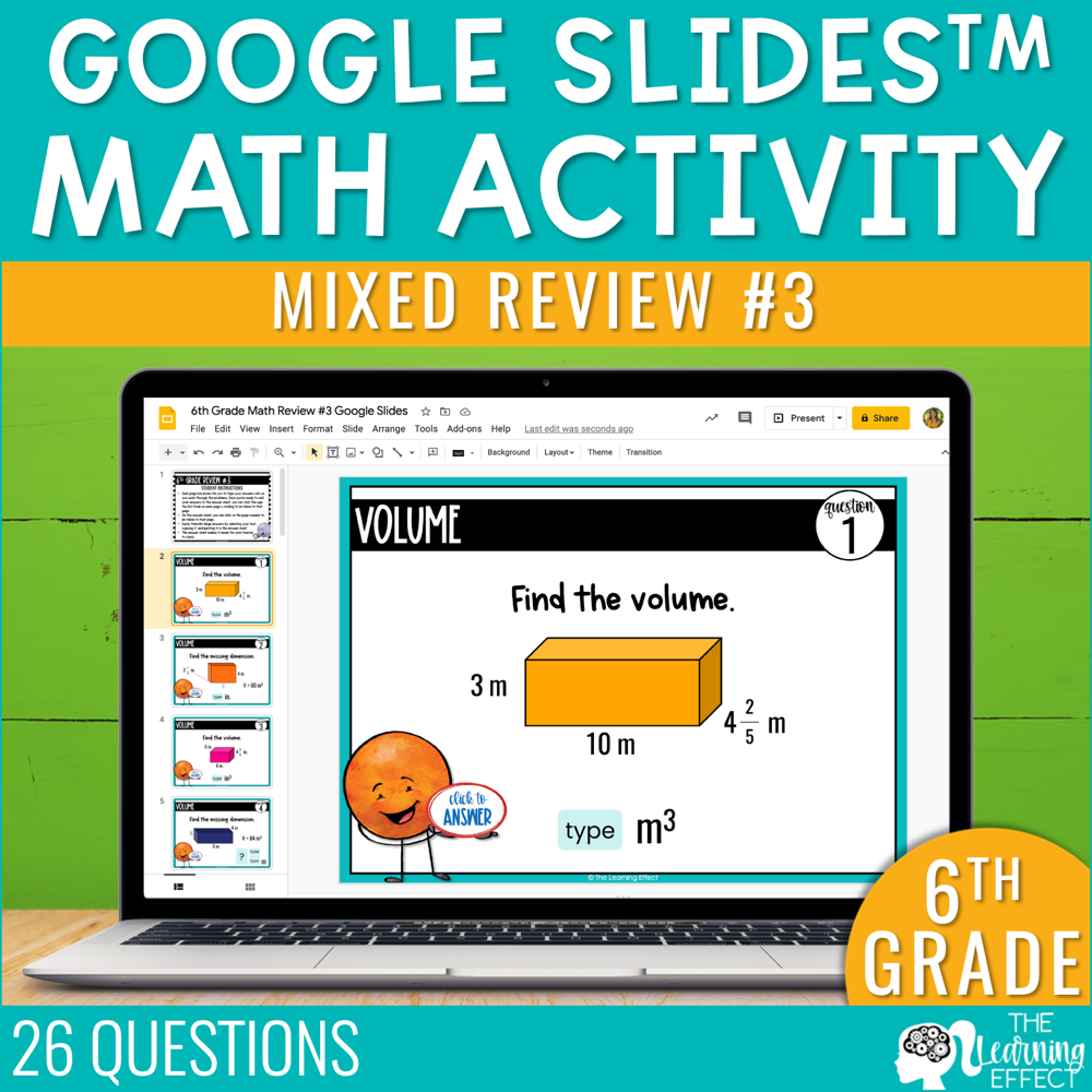 6th Grade Math Review 3 Google Slides End Of Year