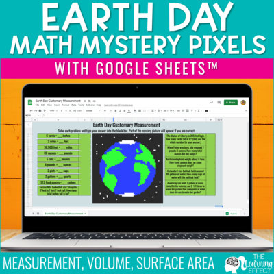 Earth Day Math Mystery Pixel Art Google Sheets Digital