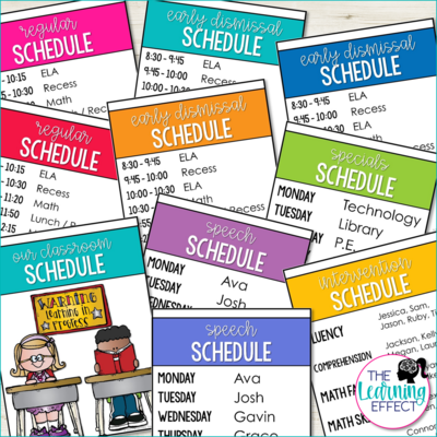 Schedule Signs | Editable