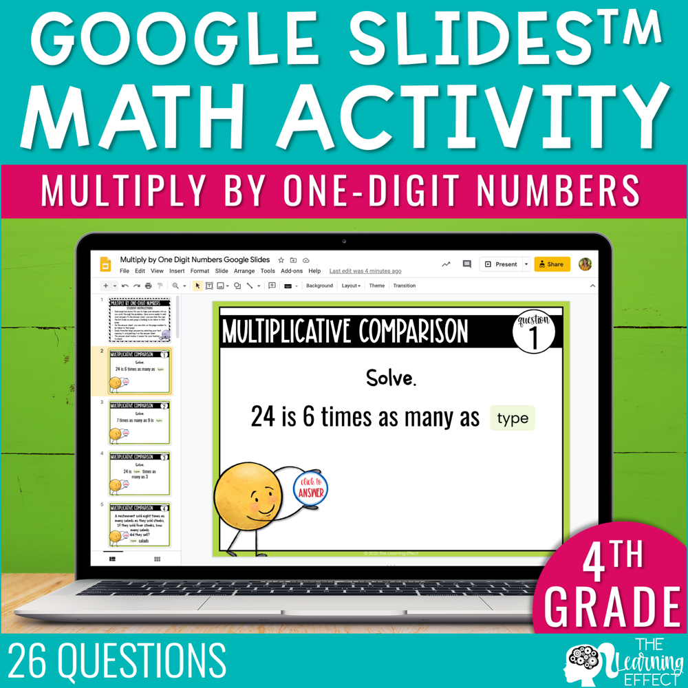 Multiply A One-Digit Number Google Slides | 4Th Grade Multiplication ...