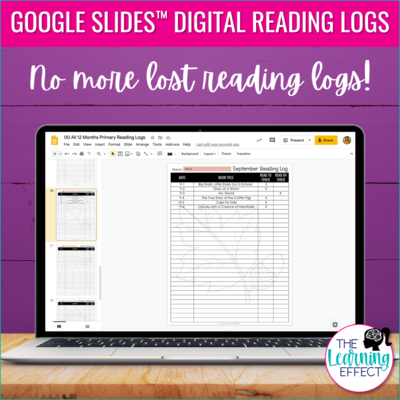 Monthly Reading Logs for Homework or Independent Reading | Printable ...