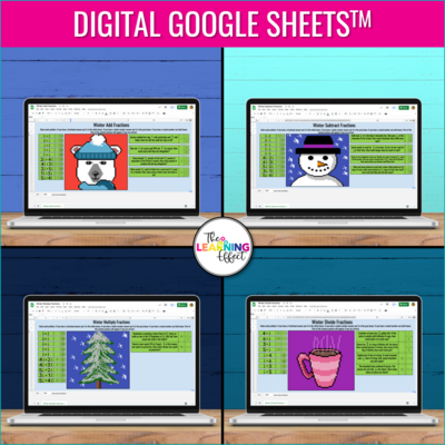 Winter Math Activities Mystery Pixel Art Google Sheets | Shop • The ...