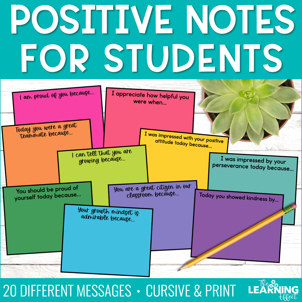 Positive Notes For Students Shop The Learning Effect