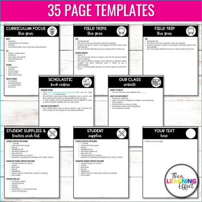 Editable Classroom Parent Handbook Templates | Printable and Digital ...