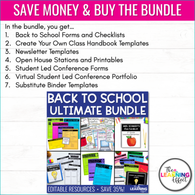 Editable Classroom Parent Handbook Templates | Printable and Digital ...