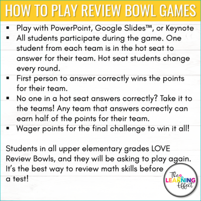 6th Grade Math Spiral Review #1 Game Show | End of Year Test Prep Activity