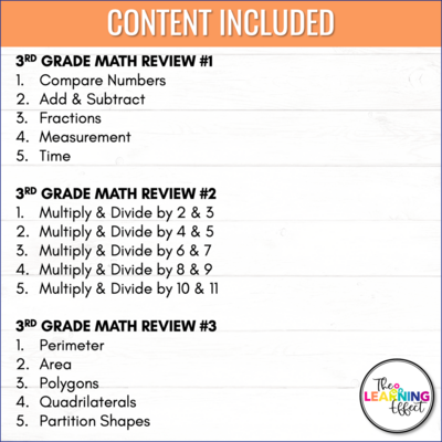 3rd Grade Math Spiral Review #1-3 Game Shows | End of Year Test Prep ...