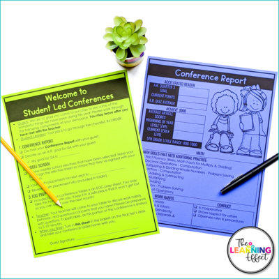 Student Led Parent Teacher Conference Templates | Editable Printable Forms