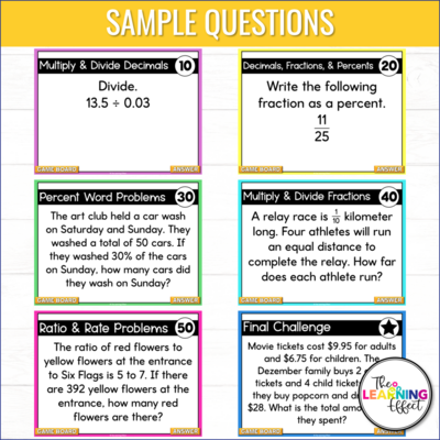 6th Grade Math Review #1-3 Game Shows | End of Year Test Prep ...