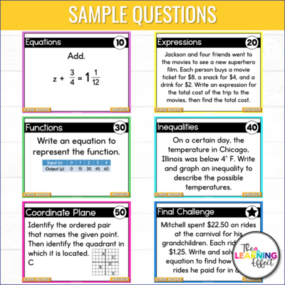 6th Grade Math Review #1-3 Game Shows | End of Year Test Prep ...