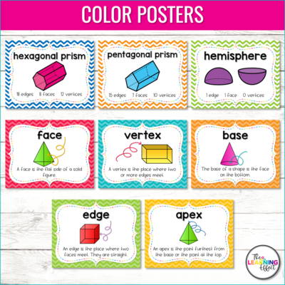 3D Shape Object Posters | Real Life Math Visuals and Geometry Vocabulary