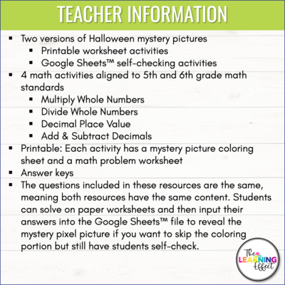 Halloween Math Activities Mystery Picture & Pixel Art BUNDLE ...