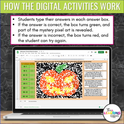 Halloween Math Activities Mystery Picture & Pixel Art BUNDLE ...