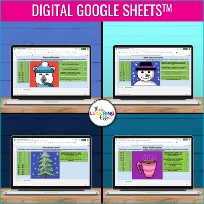Winter Math Activities Mystery Pixel Art Google Sheets