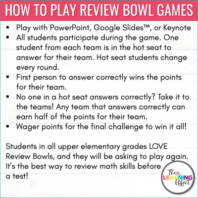 Customary Measurement Game Show | 4th Grade Math Review Test Prep Activity