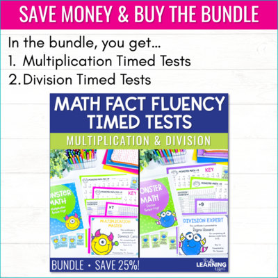 Multiplication Timed Tests | Math Facts Fluency Worksheets