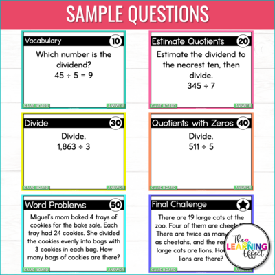 Divide by a One-Digit Number Game Show | 4th Grade Math Division Review ...