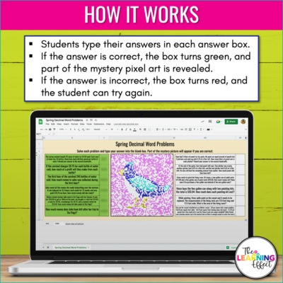 Spring Math Mystery Digital Pixel Art Google Sheets