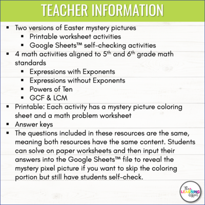 Easter Math Mystery Pictures and Pixel Art BUNDLE