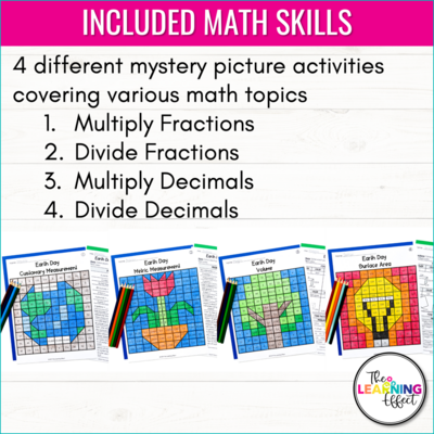 Earth Day Math Mystery Pictures