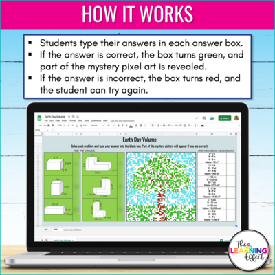 Earth Day Digital Math Mystery Pixel Art Google Sheets