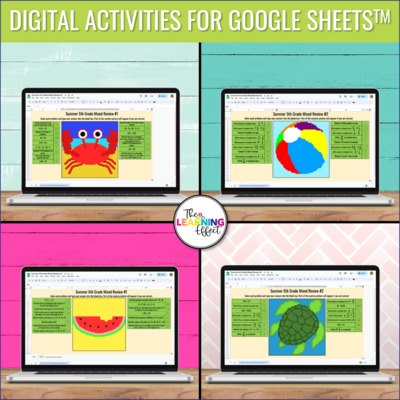 Summer Math Mystery Pictures and Pixel Art BUNDLE