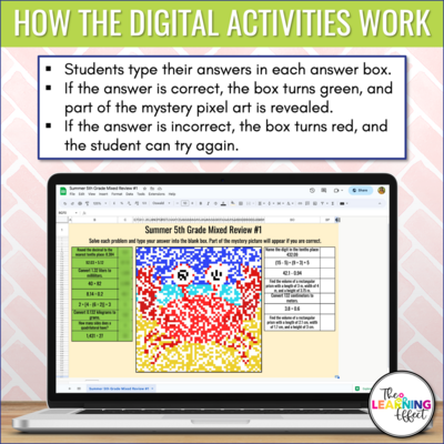 Summer Math Mystery Pictures and Pixel Art BUNDLE