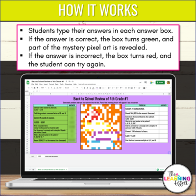 Back to School Math Activities Mystery Picture & Pixel Art BUNDLE Print ...