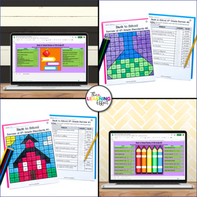 Back to School Math Activities Mystery Picture & Pixel Art BUNDLE Print ...