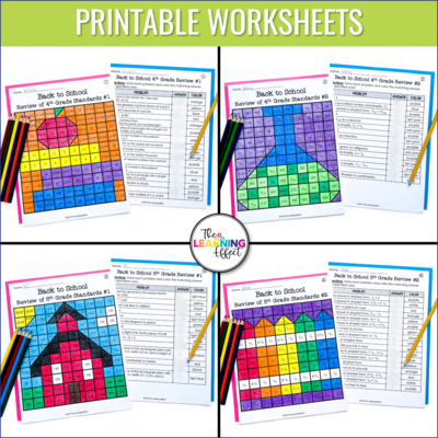 Back to School Math Activities Mystery Picture & Pixel Art BUNDLE Print ...
