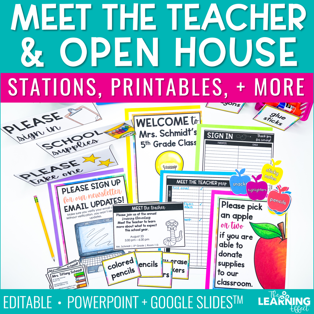 Meet the Teacher Open House Stations and Printables