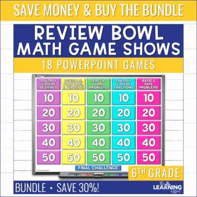 6th Grade Math Expression and Equation Game Shows