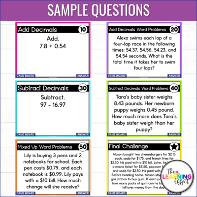 5th Grade Math Decimal Game Shows | Test Prep