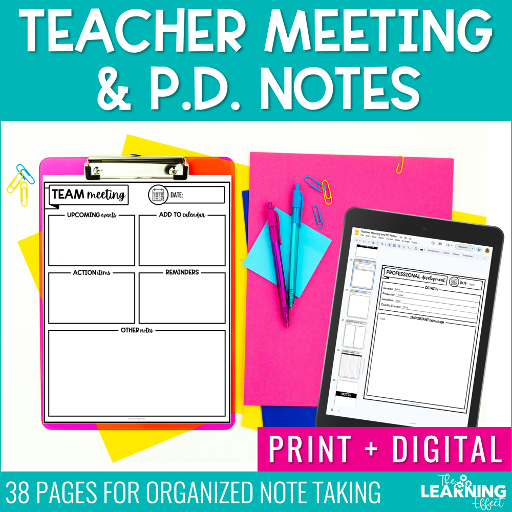 Teacher Meeting and Professional Development Notes