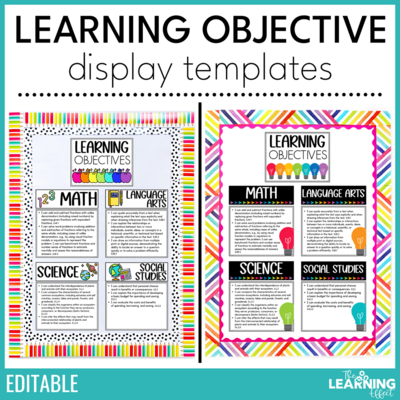 Learning Objective Display Labels