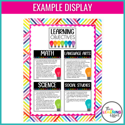 Learning Objective Display Labels