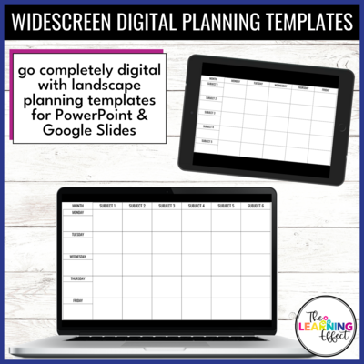 Editable Teacher Planner Binder Printable & Digital | Black & White