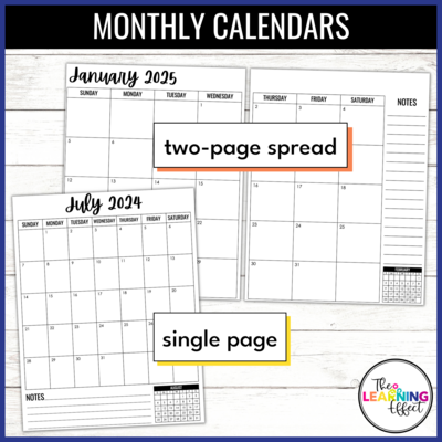 Editable Teacher Planner Binder Printable & Digital | Black & White