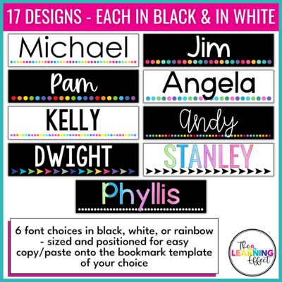 Editable Student Bookmark Templates | Desk Name Tags Plates | Back to ...