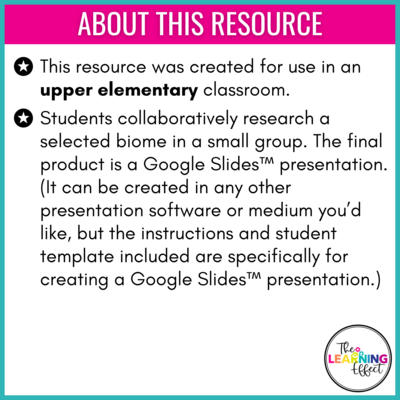 Biome Ecosystem Research for Google Slides Project