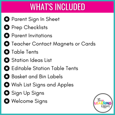 Meet the Teacher Open House Stations and Printables