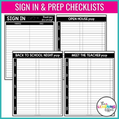 Meet the Teacher Open House Stations and Printables