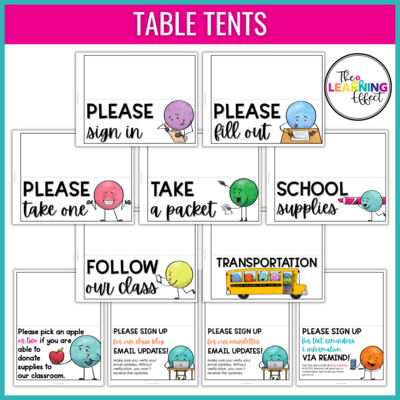 Meet the Teacher Open House Stations and Printables