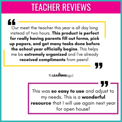 Meet the Teacher Open House Stations and Printables