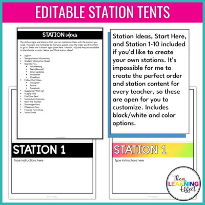 Meet the Teacher Open House Stations and Printables
